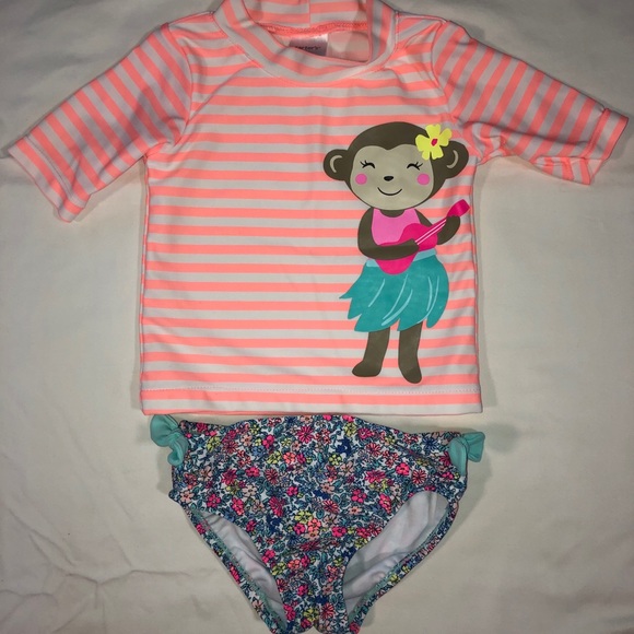 Carter's | Swim | Carters Hula Monkey 2 Piece Swimsuit 2t | Poshmark
